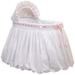 baby doll bedding pretty ribbon bassinet bedding set, pink