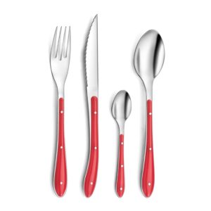 amefa bistro 24pc flatware set, red