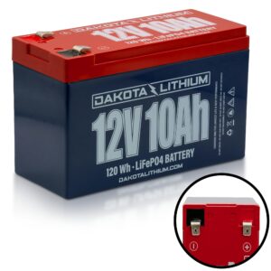 dakota lithium - 12v 10ah lifep04 deep cycle battery - 11 year usa warranty 2000+ cycles - built in bms - for ice fishing, kayaks, fish finders and more