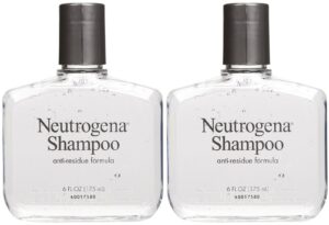 neutrogena anti-residue shampoo, gentle non-irritating clarifying shampoo to remove hair build-up & residue, 6 fl. oz (pack of 2)