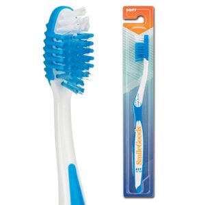 smilegoods a351 toothbrush, 35 tuft, soft bristle, individually packaged toothbrushes, assorted colors, bulk pack of 72