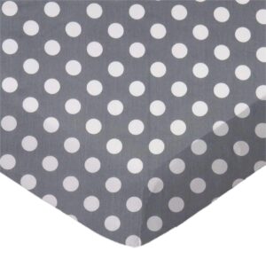 sheetworld fitted cradle sheet 18 x 36, 100% cotton percale - polka dots grey, made in usa