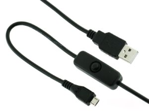 jbtek raspberry pi micro usb cable with on/off switch - easy start/reboot !