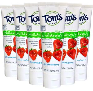 tom's of maine anticavity children's toothpaste, silly strawberry, 4.2 ounce (pack of 6)