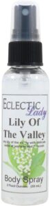 lily of the valley body spray, 2 ounces, body mist for women with clean, light & gentle fragrance, long lasting perfume with comforting scent for men & women, cologne with soft, subtle aroma for daily