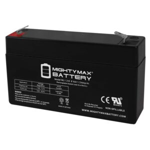 mighty max battery 6v 1.3ah replacement battery compatible with panasonic lc-r061r3pu rech.