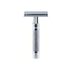 edwin jagger des89kn short handled classic double edge manual eco-friendly and reusable safety razor for men and women for shaving cream or soap fits all de razor blades (knurled)