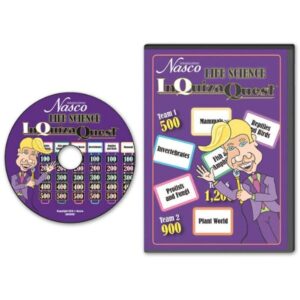 nasco sb49987 inquizaquest interactive game show style cd-rom, life science