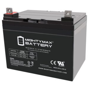 mighty max battery ml35-12 - 12v 35ah u1 deep cycle agm solar battery replaces 33ah, 34ah, 36ah