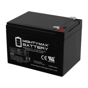 mighty max battery ml12-12 - 12 volt 12 ah sla battery brand product, black