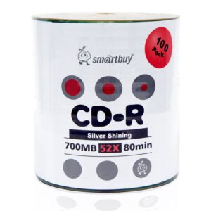 smartbuy 1200-disc 700mb/80min 52x cd-r shiny silver top blank recordable media disc