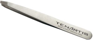 slant hair tweezers stainless steel - tenartis made in italy