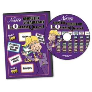 nasco tb25658 inquizaquest interactive game show style cd-rom, geometry vocabulary