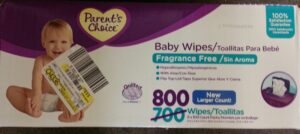 parents choice fragrance free quilted baby wipes, 800 sheets