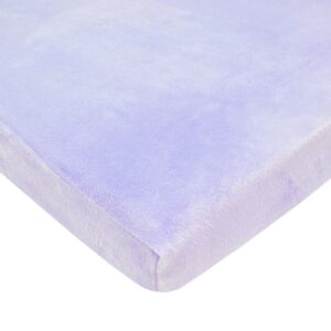 american baby company heavenly soft chenille fitted mini crib sheet 24" x 38", warm and cozy chenille portable sheet, lavender, for boys and girls, fits most pack n play mattresses