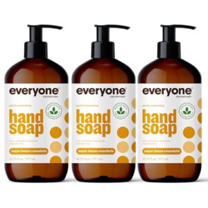 everyone liquid hand soap, 12.75 ounce (pack of 3), meyer lemon and mandarin, plant-based cleanser with pure essential oils