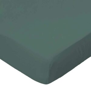 sheetworld fitted 100% cotton percale portable mini crib sheet 24 x 38, hunter green woven, made in usa