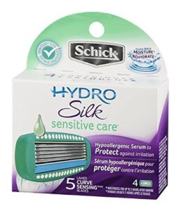 schick hydro silk sensitive care curve sensing blades, 4 counts