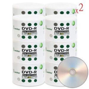 smart buy 1200 pack dvd-r 4.7gb 16x silver printable inkjet blank record disc, 1200 disc 1200pk