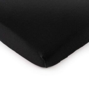 sheetworld fitted 100% cotton jersey portable mini crib sheet 24 x 38, solid black, made in usa