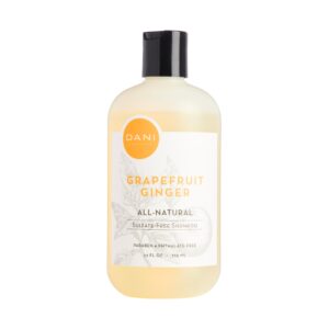 dani natural moisturizing shampoo naturals - invigorating grapefruit ginger scent - organic aloe vera & coconut cleansers - sulfate, phthalate & paraben free - for men & women - 12 ounces