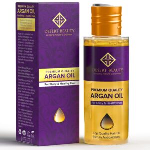 desert beauty argan oil, 4 oz, hair oil treatment for dry damaged hair, leave-in conditioner, hydrating, strengthens, natural, cruelty free