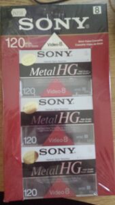 sony 8mm video cassette metal hg 120 min in sp mode