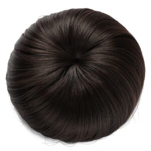 onedor synthetic fiber hair extension chignon donut bun wig hairpiece (4# - dark brown)