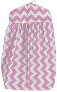 baby doll bedding chevron dot diaper stacker, pink