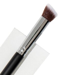 kabuki nose contour brush - beauty junkees mini flat angle contouring makeup brushes, small angled for sculpting, bronzer, highlighter with liquid cream powder cosmetics, dense, vegan synthetic