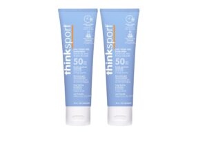 thinksport spf 50 plus sunscreen, 3 ounce-pack of 2