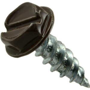 hard-to-find fastener 014973245146 slotted hex gutter screws brown, 7 x 1/2, piece-100