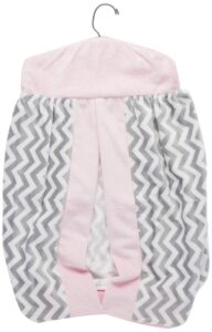 baby doll bedding minky chevron diaper stacker, pink