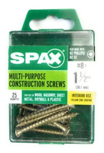 8 x 1-1/2 in. yellow zinc multi material phillips square screw (25 per box)