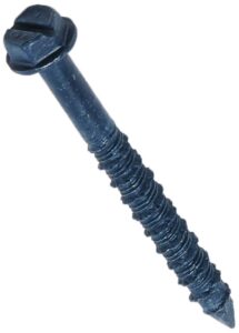 itw brands 24325 1/4" x 2.25", steel, hex washer head concrete anchors, silver