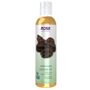 now solutions, organic jojoba, moisturizing multi-purpose oil for face, hair and body, 8-ounce