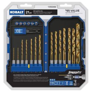 kobalt 21-piece titanium metal twist drill bit set