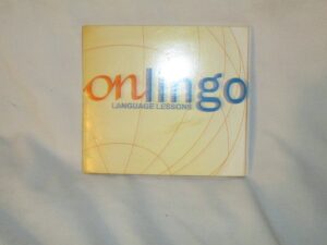 onlingo language lessons 3 cd's spanish, disk one lessons 1-17, disk two lessons 18-30, and disk 3 lessons 31-44