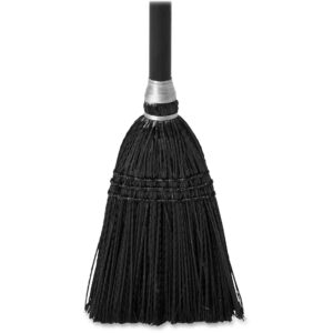 rubbermaid commercial products executive series indoor/outdoor lobby broom, wood handle, black, professional/janitorial cleaners and debris collection for lobby/courtyard/office/kitchen, pack of 12