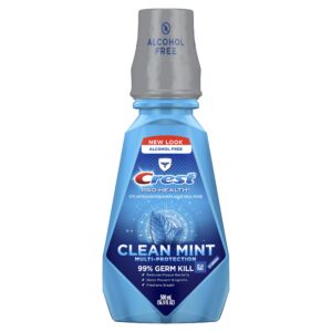 crest pro-health mouthwash, alcohol free, clean mint multi-protection, 500 ml (16.9 fl oz)