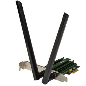 startech.com pci express ac1200 dual band wireless-ac network adapter - pcie 802.11ac wifi card - 2.4 / 5ghz wireless-ac card, taa (pex867wac22)