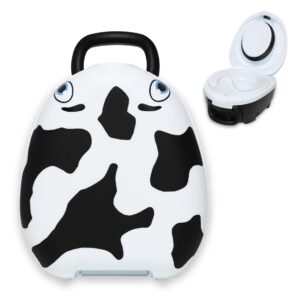 my carry potty - cow travel potty, award-winning portable toddler toilet seat for kids to take everywhere