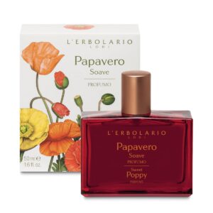 l'erbolario sweet poppy - notes of mandarin orange, red poppy and amber - floral fragrance for women - evanescent, sweet scent - evokes romance and mystery - long lasting - 1.6 oz edp spray