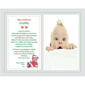 poetry gifts new father, merry christmas to daddy from baby, 8x10 inch print personalized with name and photo