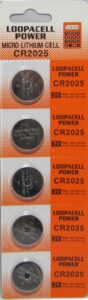 loopacell cr2025 lithium batteries (1 pack of 5)