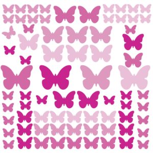 roommates rmk2713scs pink flutter butterflies peel and stick wall decals