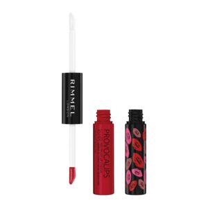 rimmel london provocalips 16hr kiss-proof lip color - two-step liquid lipstick to lock in color and shine - 550 play with fire, .14 fl.oz.