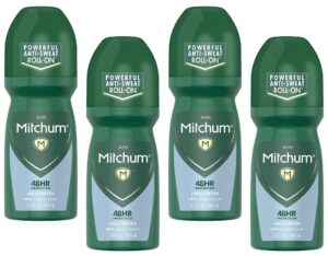 mitchum invisible anti-perspirant & deodorant roll-on, unscented 3.4 oz (pack of 4)