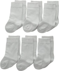 jefferies socks unisex baby newborn seamless cotton knee high socks 6 pair pack, white, toddler