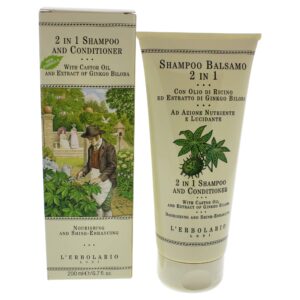 l'erbolario 2-in-1 shampoo and conditioner - offers a gentle cleansing action - ensures conditioning and nourishing effect - with naturally-derived ingredients - suitable for all hair types - 6.7 oz